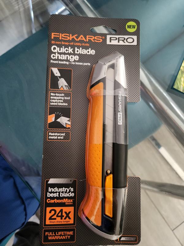Fiskars PRO 25Mm 1-Blade Retractable Box Cutter Utility Knife (Snap-off ...