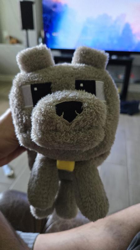 Mindcraft Movie Minecraft Dennis The Wolf Plush Toy, 8-inch Collectible ...