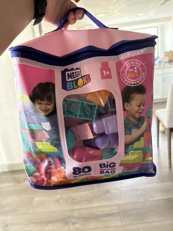 MEGA BLOKS 80-piece Big Building Bag Blocks for Toddlers 1-3, Blue - Macy's