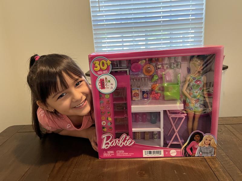 Barbie Doll and Ultimate Pantry Play Set, Barbie Kitchen Add-on With 30 ...