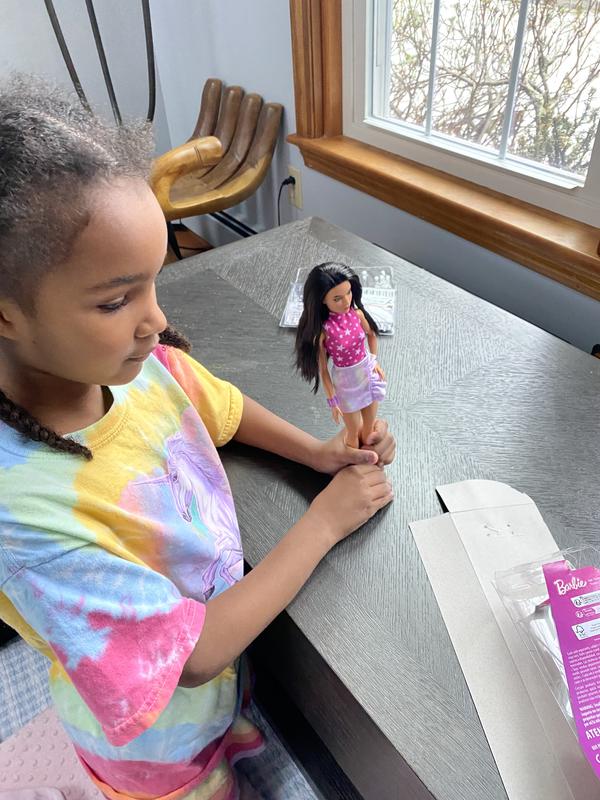 Barbie Fashionistas Doll 215 with Black Straight Hair and Iridescent ...