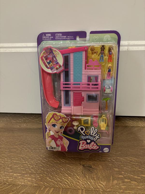 Polly Pocket Barbie Dreamhouse Compact, Dollhouse Playset with 3 Micro ...