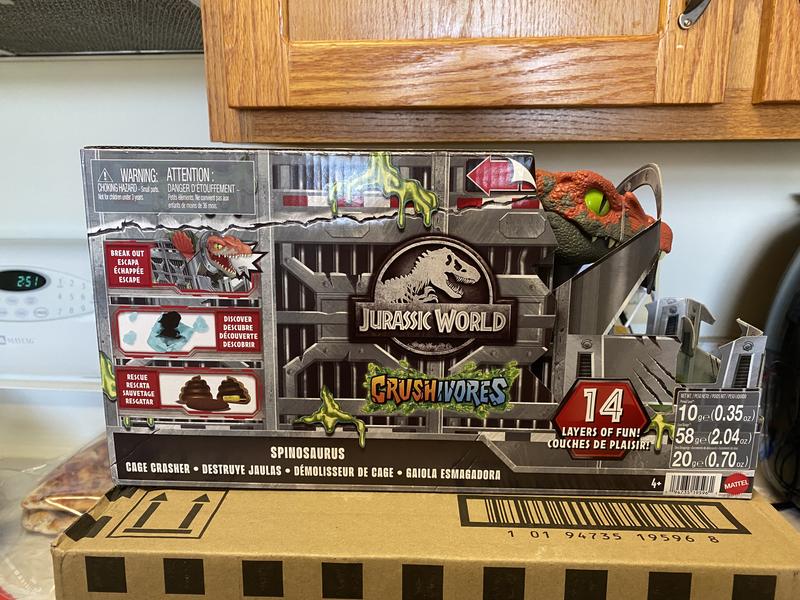 Jurassic World Crushivores Spinosaurus Cage Crasher Dinosaur Action ...