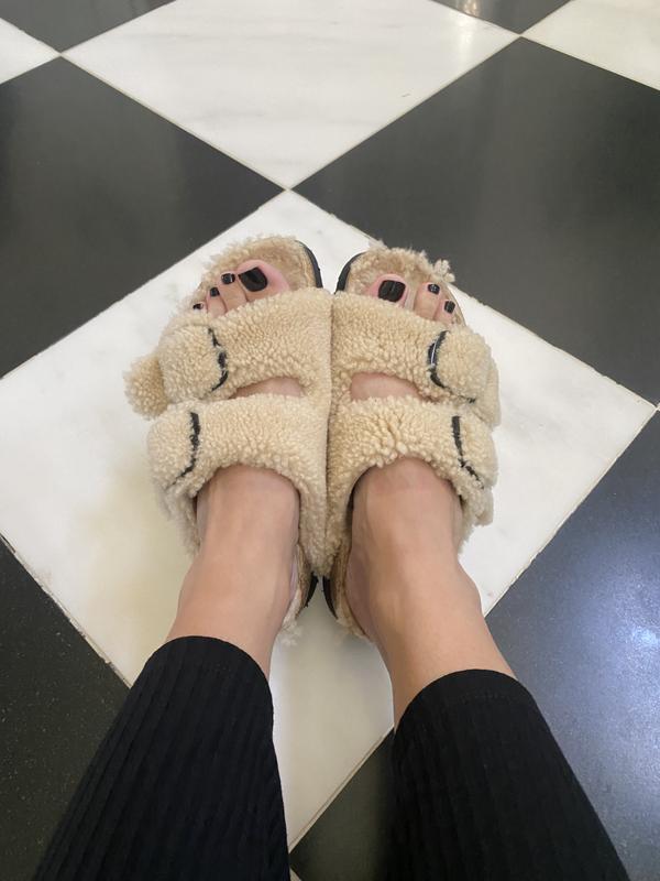 Birkenstock Arizona Teddy Shearling Sandals | Free People Birkenstock Arizona Teddy Shearling Sandals | Free People