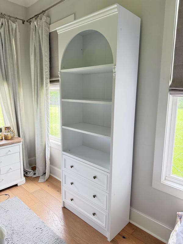 Homsee Tall Arched Open Bookcase with USB Touch Spotlight 4 Display ...
