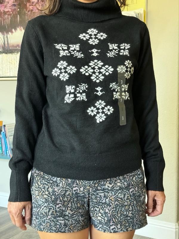 Tommy Hilfiger Women's Snowflake Graphic Turtleneck Sweater - Macy's