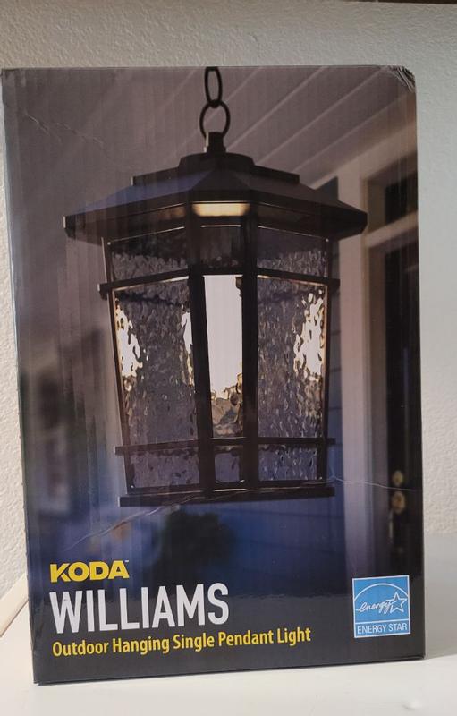KODA Williams Black Craftsman Clear Glass Lantern LED Medium Outdoor ...