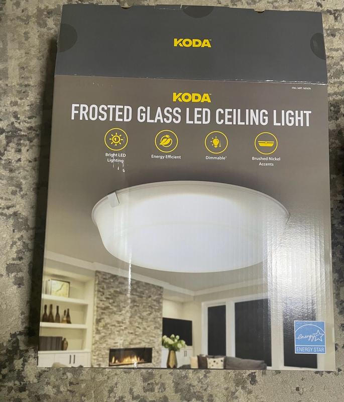 KODA 14-in Clear Indoor 1 -Light LED Flush Mount Light with Frosted ...