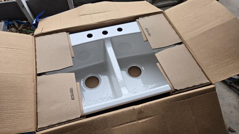 KOHLER Brookfield Drop-In 33-in x 22-in White Cast Iron Double Equal ...
