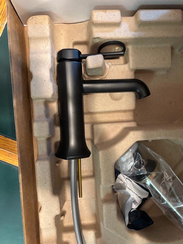 KOHLER Occasion Matte Black with Brushed Moderne Brass Single hole 1 ...