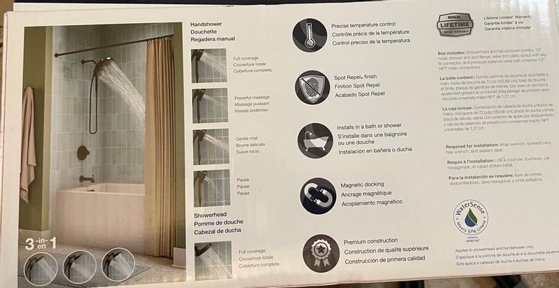 KOHLER Premise Rite-Temp Matte Black 1-handle Single Function Round Bathtub and Shower Faucet ...