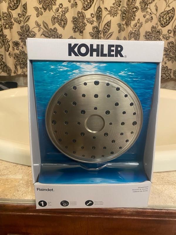 KOHLER Raindet Vibrant Brushed Nickel 8-in Round Fixed Rain 1.75 GPM ...