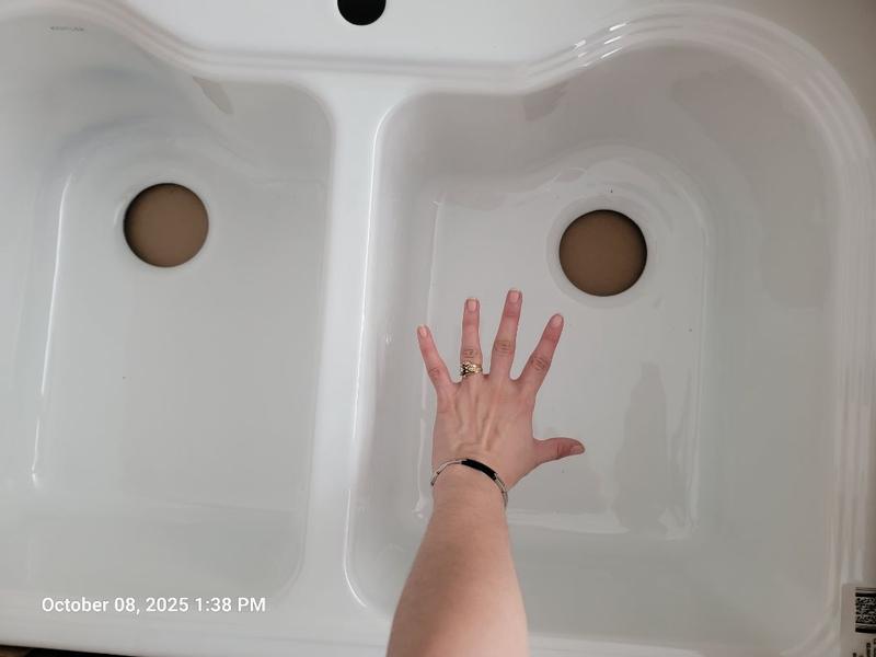 KOHLER Hartland Drop-In 33-in x 22-in Biscuit Cast Iron Double Equal ...