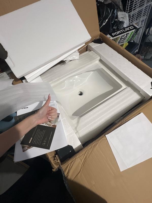 KOHLER Malin by Studio McGee 24-in Draper Oak Undermount Single Sink ...