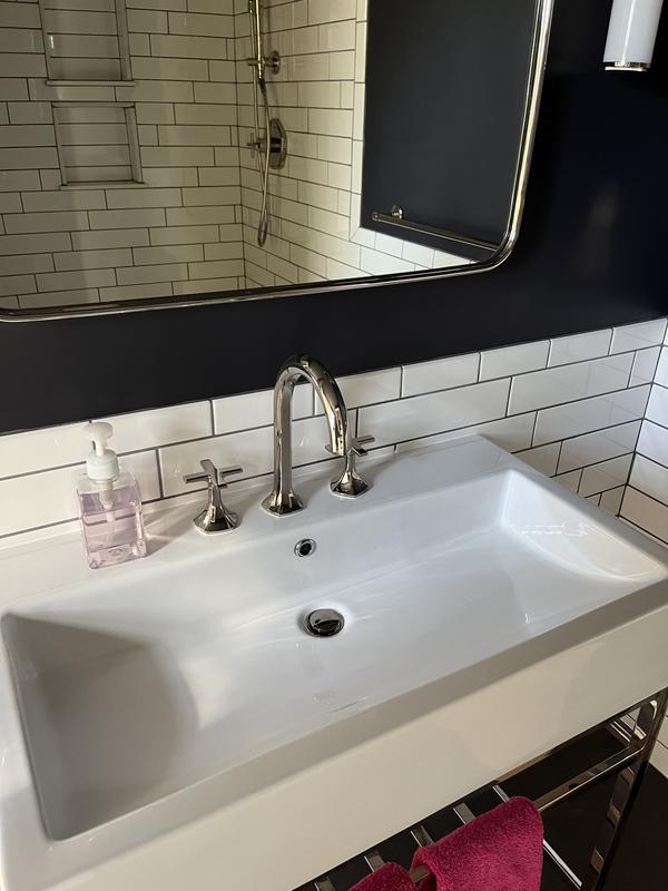 KOHLER MatteBlackBrushedModerneBrass 2 -Handle Cross Bathroom Sink ...