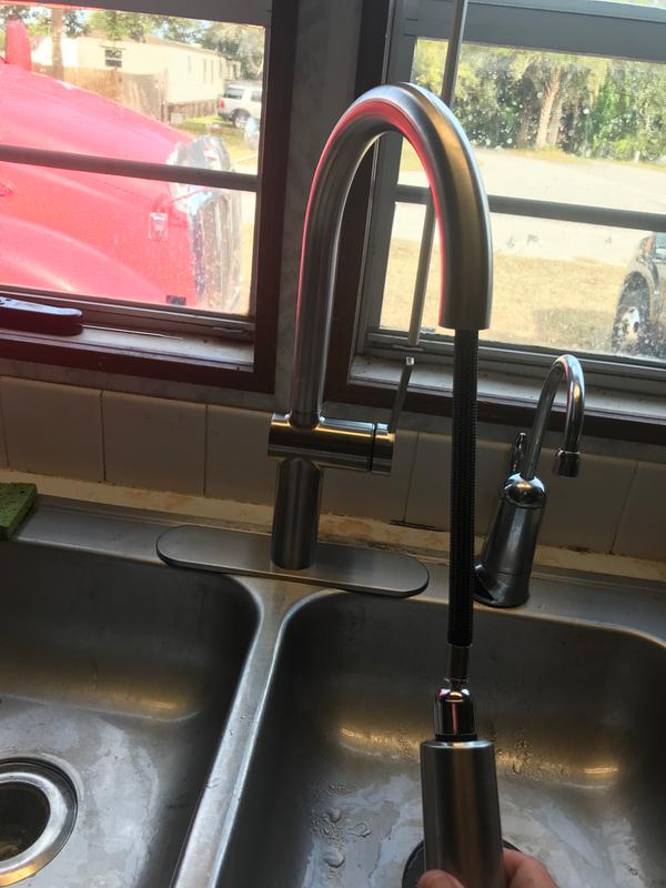 KOHLER Koi Matte Black Single Handle Deck-mount Pull-down Kitchen ...