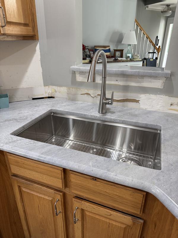 KOHLER Strive Smart Divide 32-Inch Undermount Double-Bowl Workstation ...