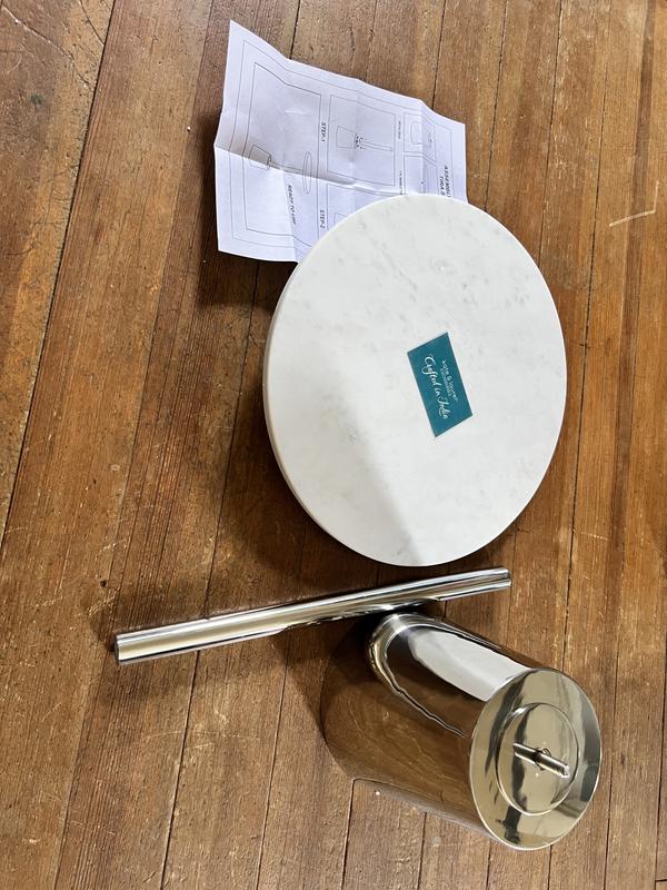 Kate and Laurel Tira 14-in W x 23.25-in H Walnut Brown Metal Round ...