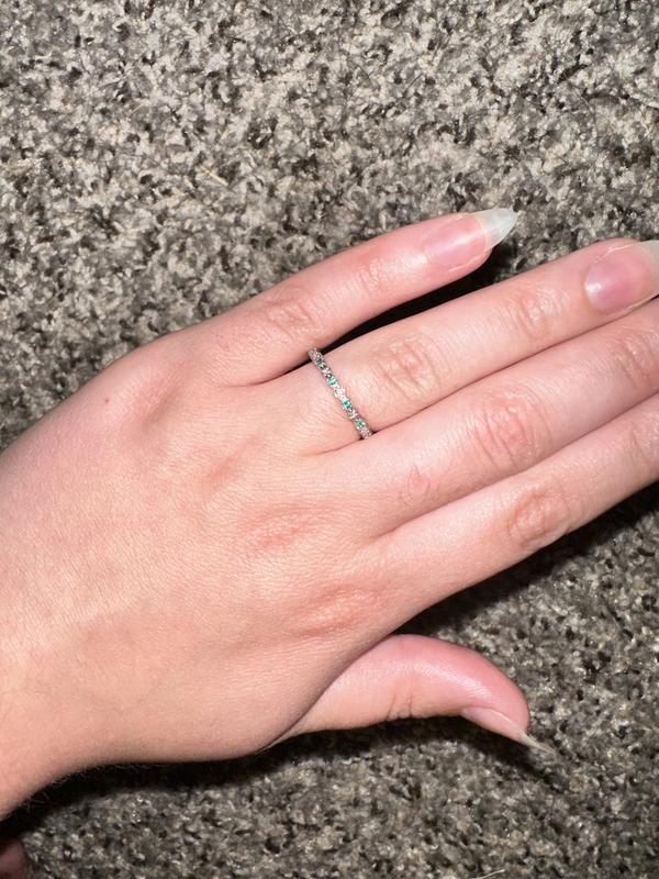 Stackable Ring Lab-Created Emeralds 1/20 ct tw Diamonds | Kay