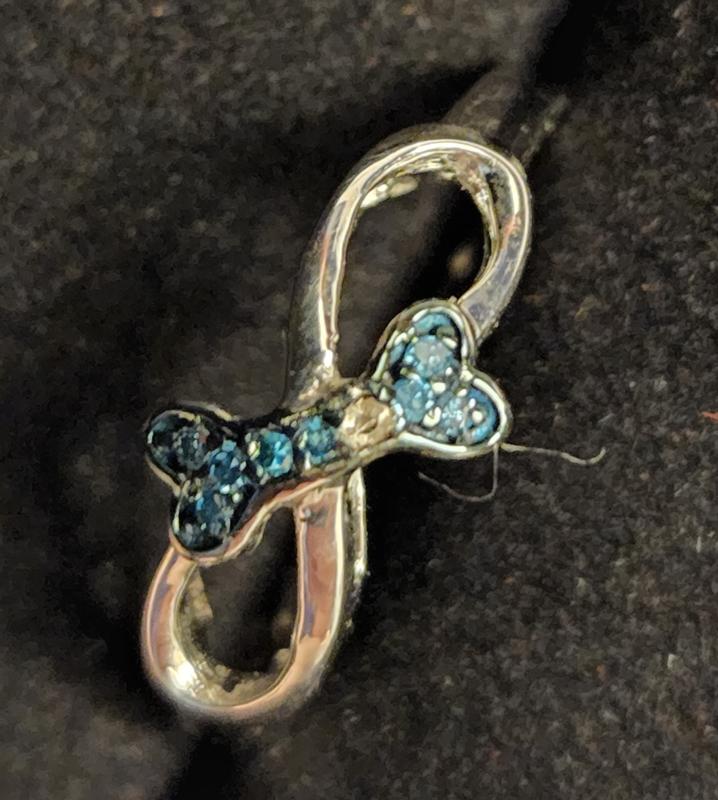 Bone Infinity Ring 1/20 ct tw Blue Diamonds Sterling Silver | Kay