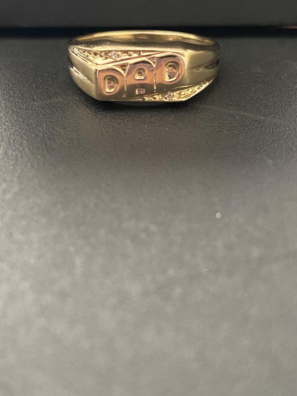 Men's Dad Ring Diamond Accents 14K Yellow Gold | Kay