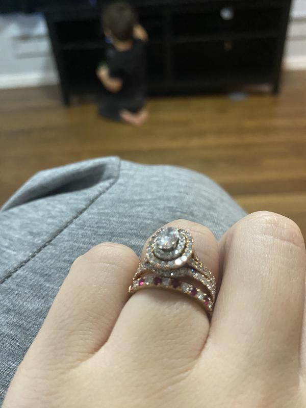 Neil Lane Blue Sapphire & Diamond Anniversary Ring 1/5 ct tw 14K Rose ...