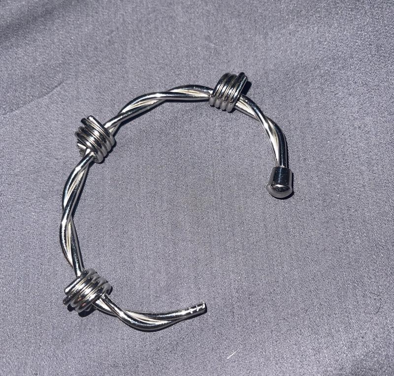Men's Barb Wire Cuff Bracelet Stainless Steel | Kay