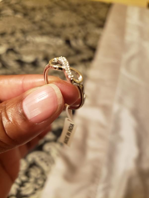 Diamond Infinity Ring 1/20 ct tw Round-cut 10K White Gold | Kay