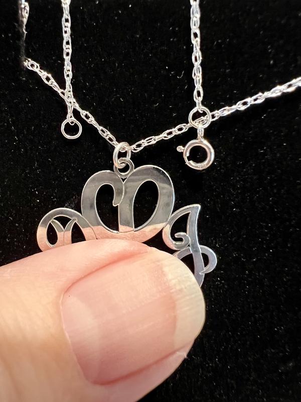 Monogram Necklace 10K White Gold 18" | Kay