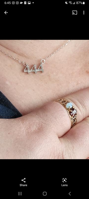 Diamond Angel Number 444 Necklace 1/6 ct tw Round-cut Sterling Silver ...