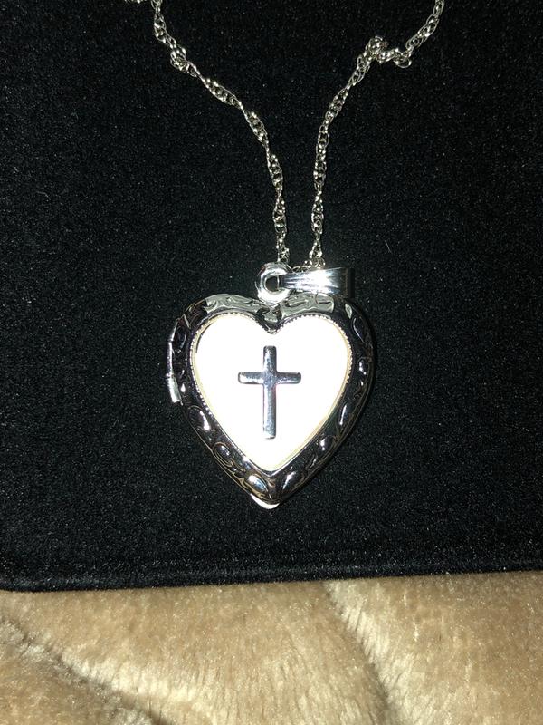 Cross Heart Locket Mother-of-Pearl Sterling Silver | Kay