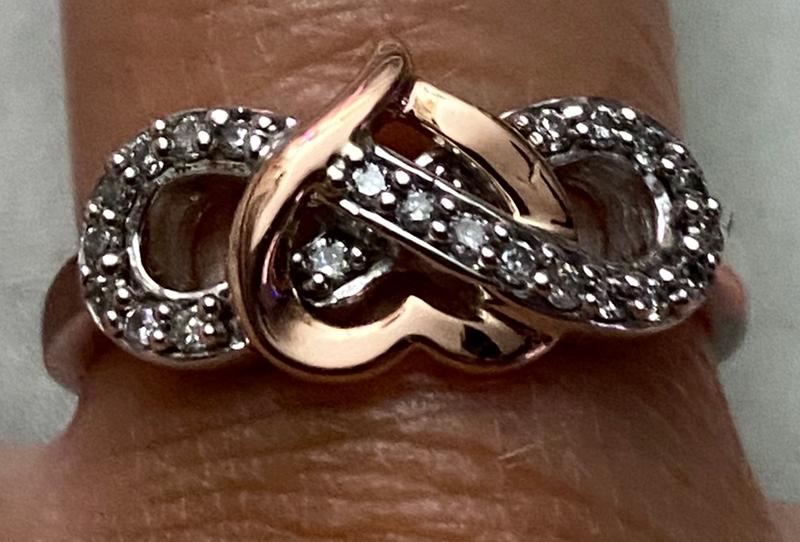 Diamond Heart/Infinity Ring 1/6 ctw 10K Two-Tone Gold | Kay