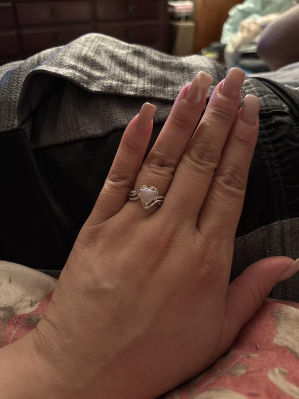 Lab-Created Pink Opal Heart Ring Sterling Silver | Kay