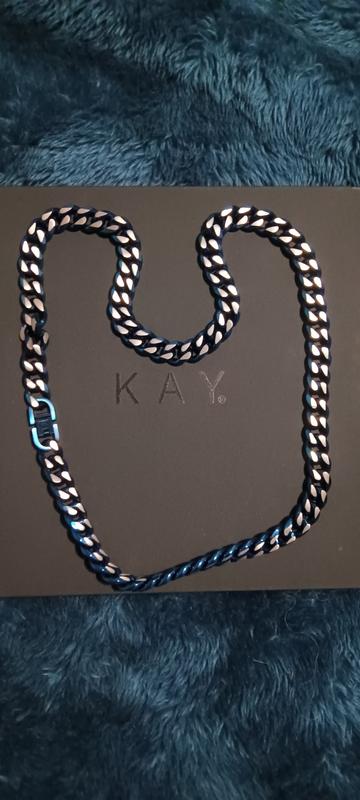 Chain Necklace Solid Stainless Steel & Blue Ion Plating 24" | Kay