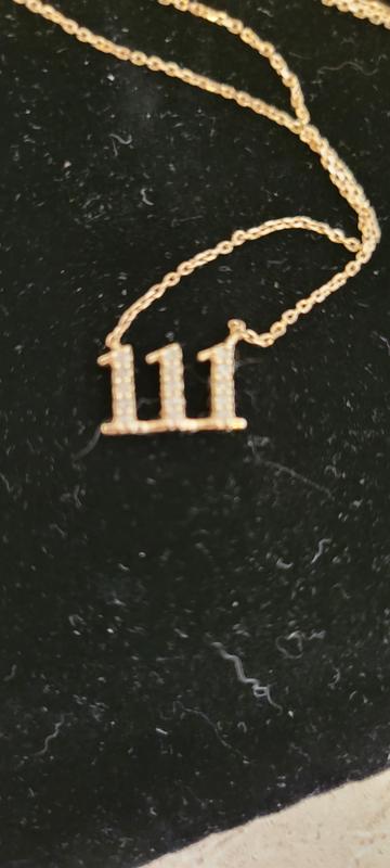 Diamond Angel Number 111 Necklace 1/10 ct tw Round-cut 10K Yellow Gold ...