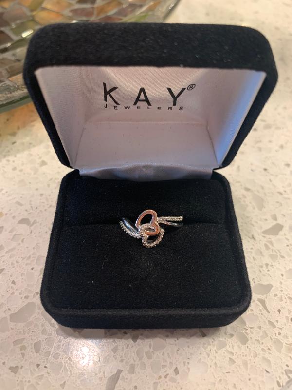 Diamond Heart Ring Sterling Silver & 10K Rose Gold | Kay