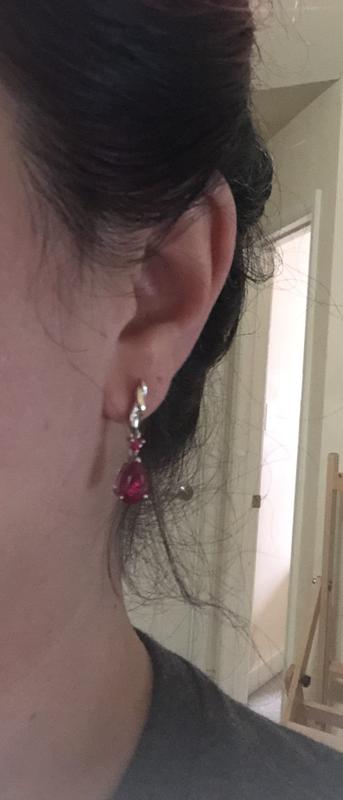 Lab-Created Ruby Earrings Sterling Silver 10K Yellow Gold | Kay