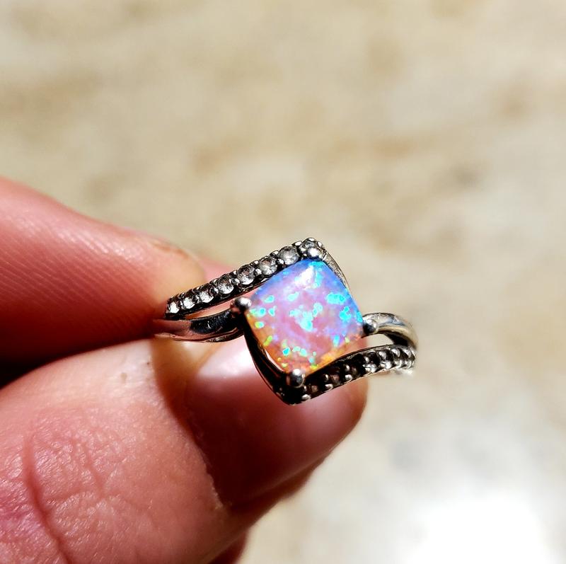 Lab-Created Pink Opal Ring Sterling Silver | Kay