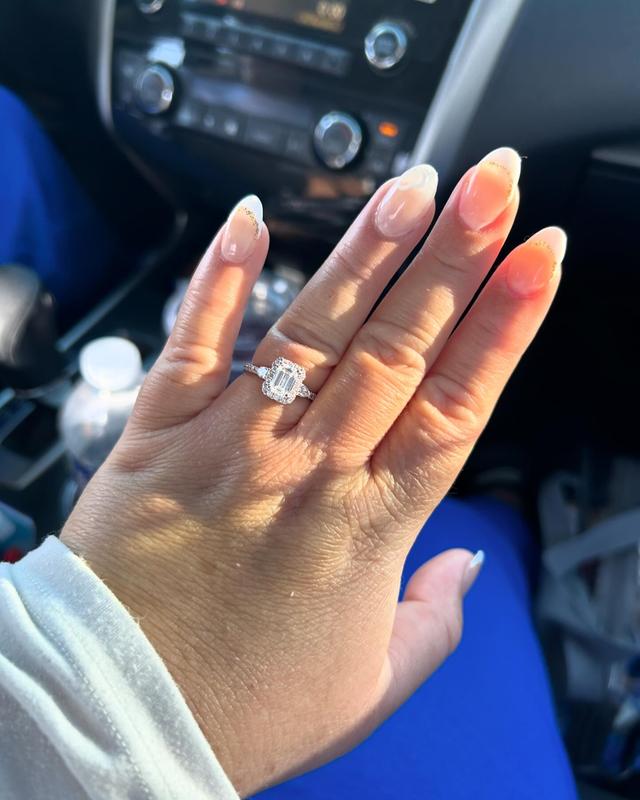 Monique Lhuillier Bliss Emerald Cut Lab Created Diamond Engagement Ring
