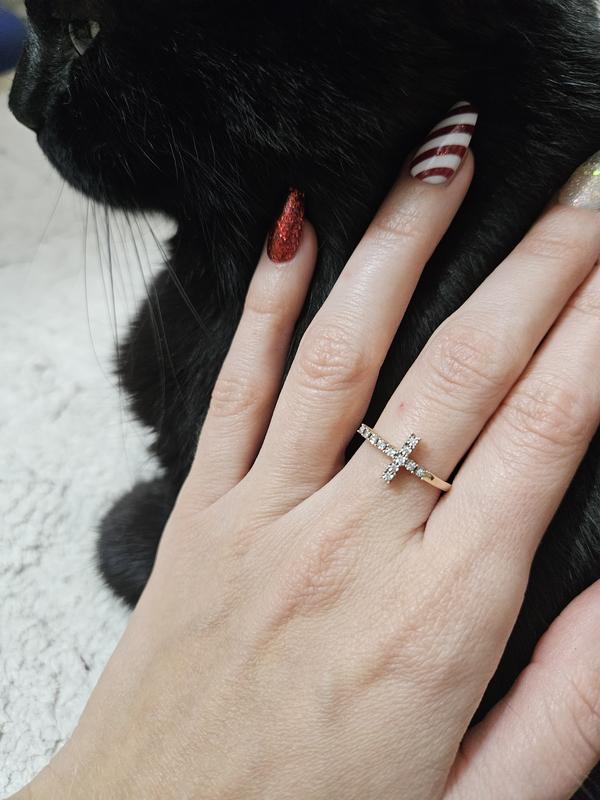 Diamond Cross Ring 10K Rose Gold | Kay