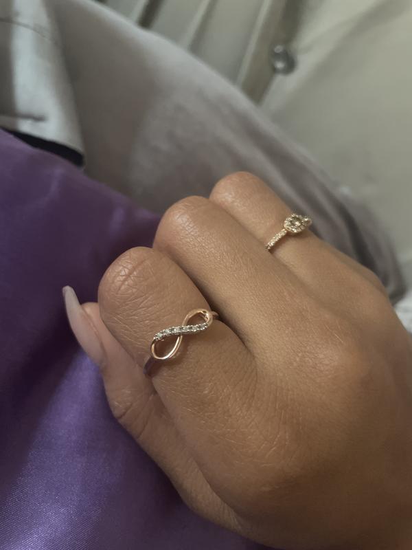 Diamond Infinity Ring 1/20 ct tw Round-cut 10K Rose Gold | Kay