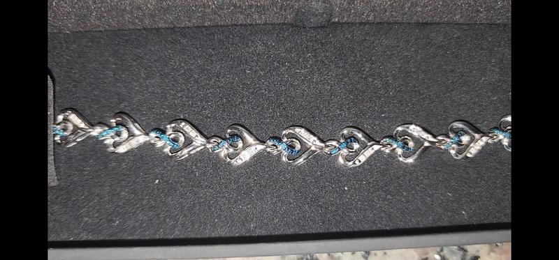 Diamond Infinity Bracelet 1/5 ct tw Blue & White Sterling Silver | Kay