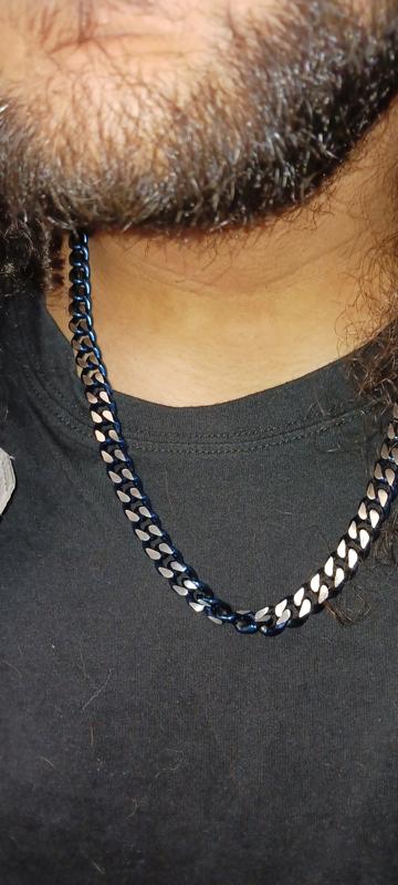 Chain Necklace Solid Stainless Steel & Blue Ion Plating 24" | Kay