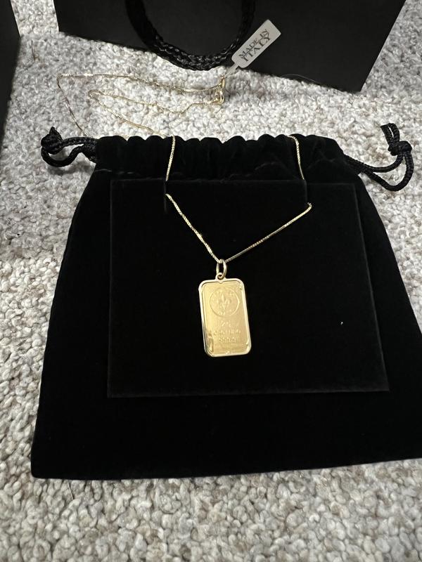 2 Gram Gold Bar Necklace 14K & 24K Yellow Gold 18" | Kay