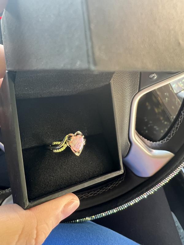 Lab-Created Pink Opal Heart Ring Sterling Silver | Kay