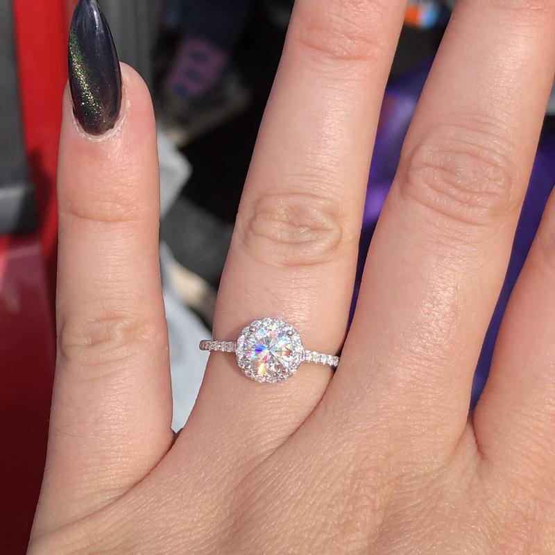 THE LEO First Light Diamond Engagement Ring 1-1/4 ct tw 14K White Gold ...