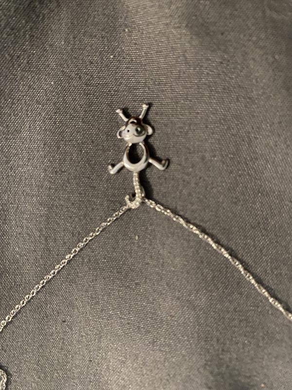 Diamond Monkey Necklace Sterling Silver 18" | Kay