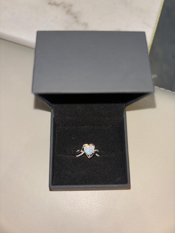 Lab-Created Pink Opal Heart Ring Sterling Silver | Kay