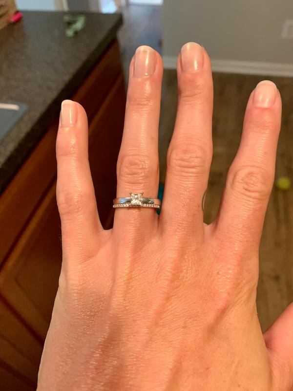 Now + Forever Diamond Anniversary Ring 1/10 ct tw Round-cut 10K White ...