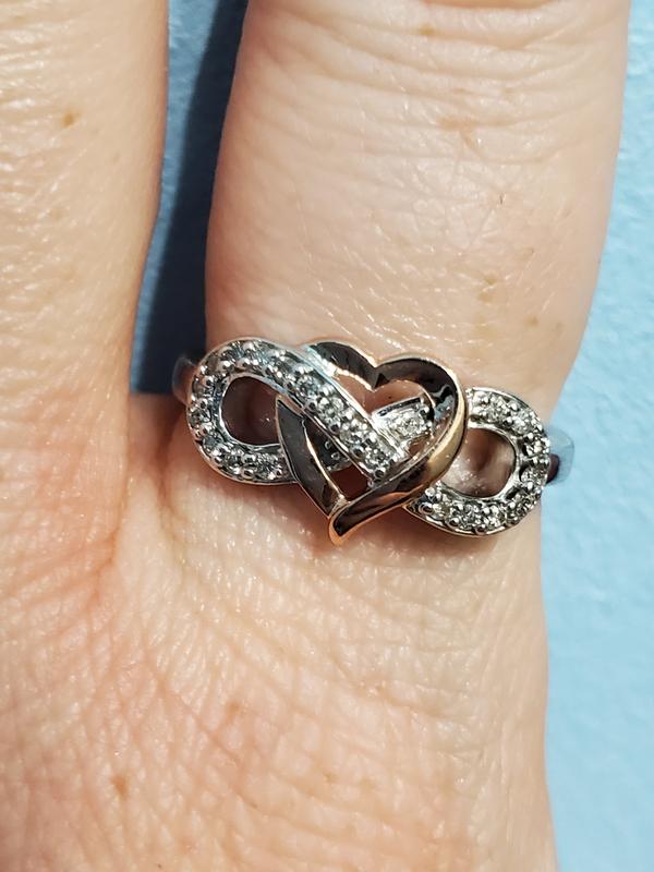 Diamond Heart/Infinity Ring 1/6 ctw 10K Two-Tone Gold | Kay